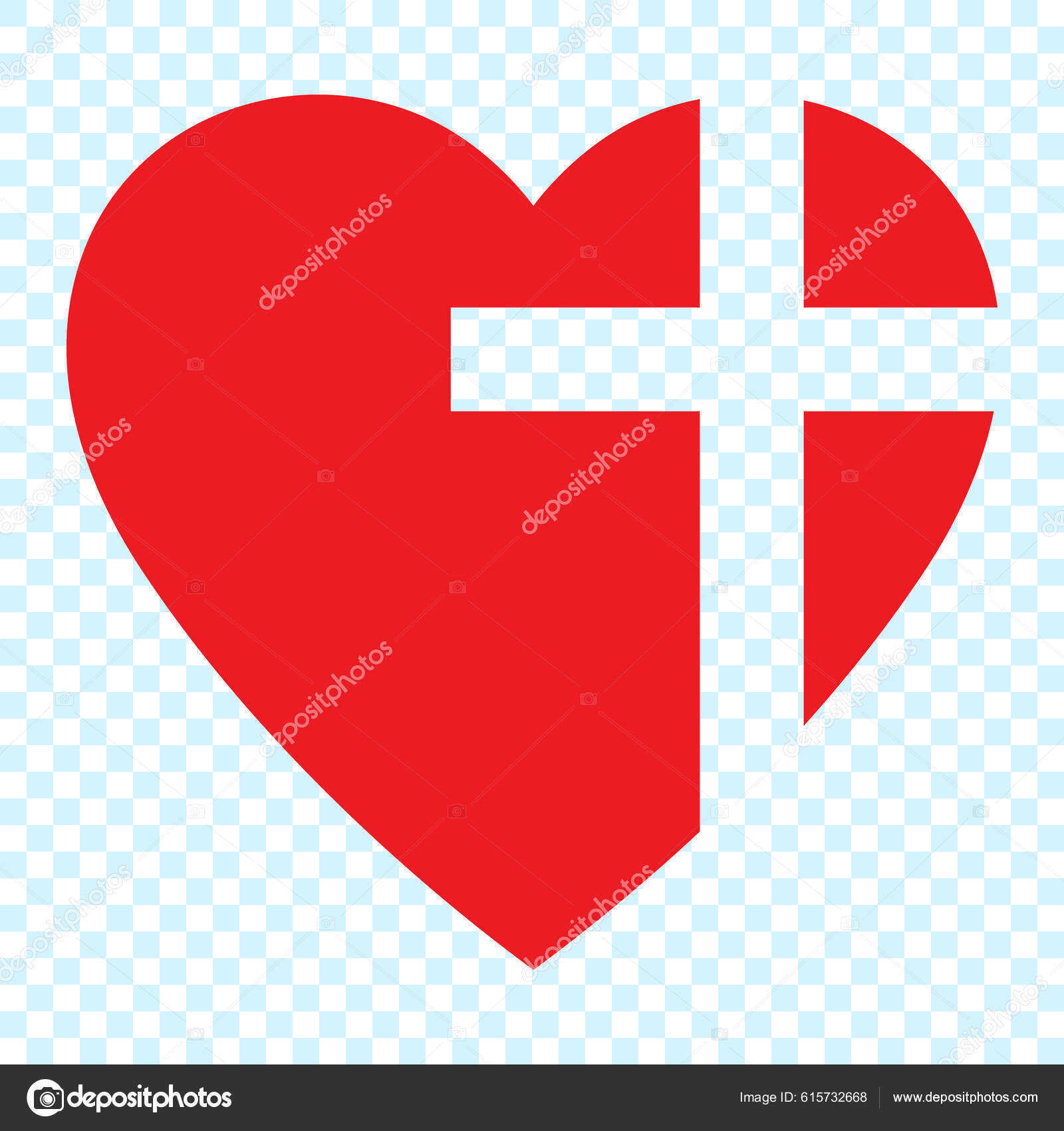 Icono Cruz Cristiana Corazón Interior Símbolo Del Amor Jesús