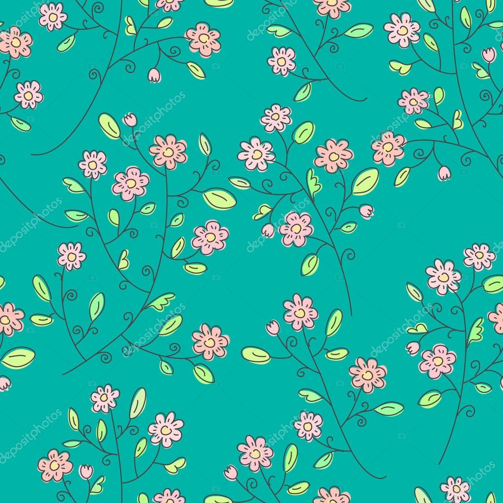 Flowers seamless background Stock Vector Image by ©primovich #17370885