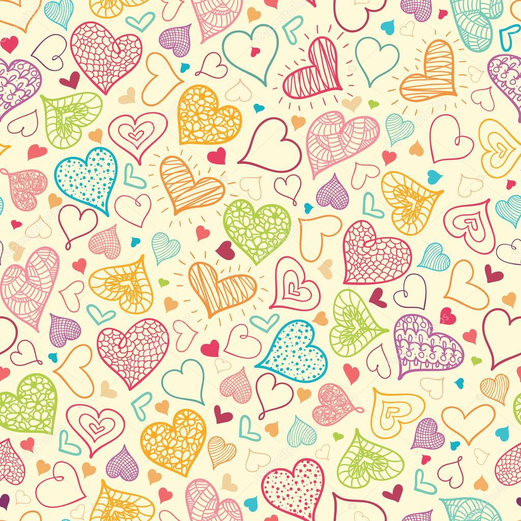 Doodle Hearts Seamless Pattern Background — Stock Vector © OksanciaArt ... Doodle Hearts Seamless Pattern Background — Stock Vector © OksanciaArt ...