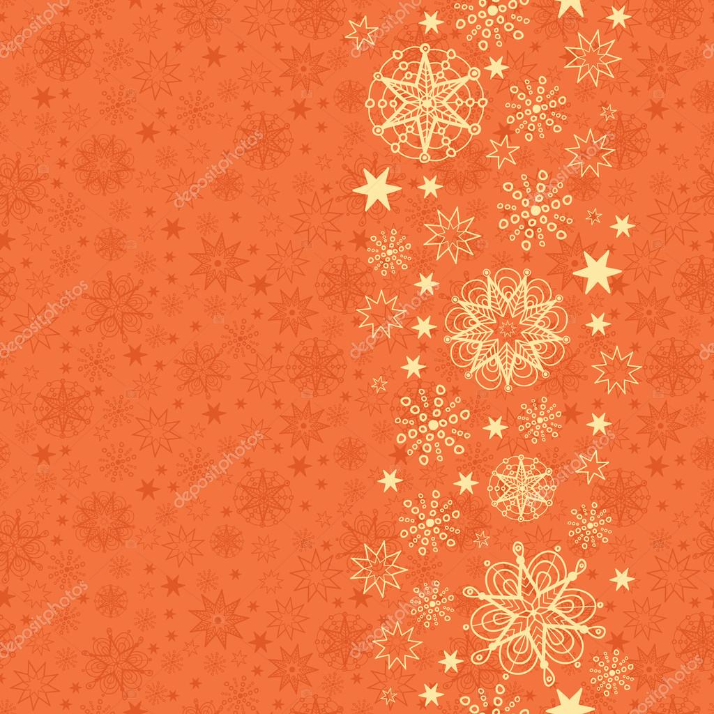 Golden Snowflakes Vertical Seamless Pattern Background Border Stock ...