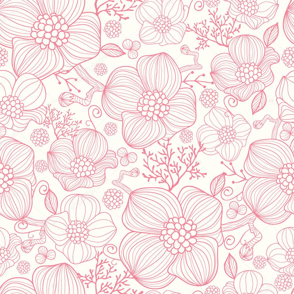 Flower Line Art Vector Background | Best Flower Site