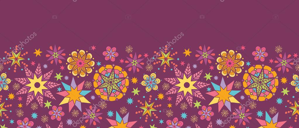 Colorful stars horizontal seamless pattern background border Stock ...