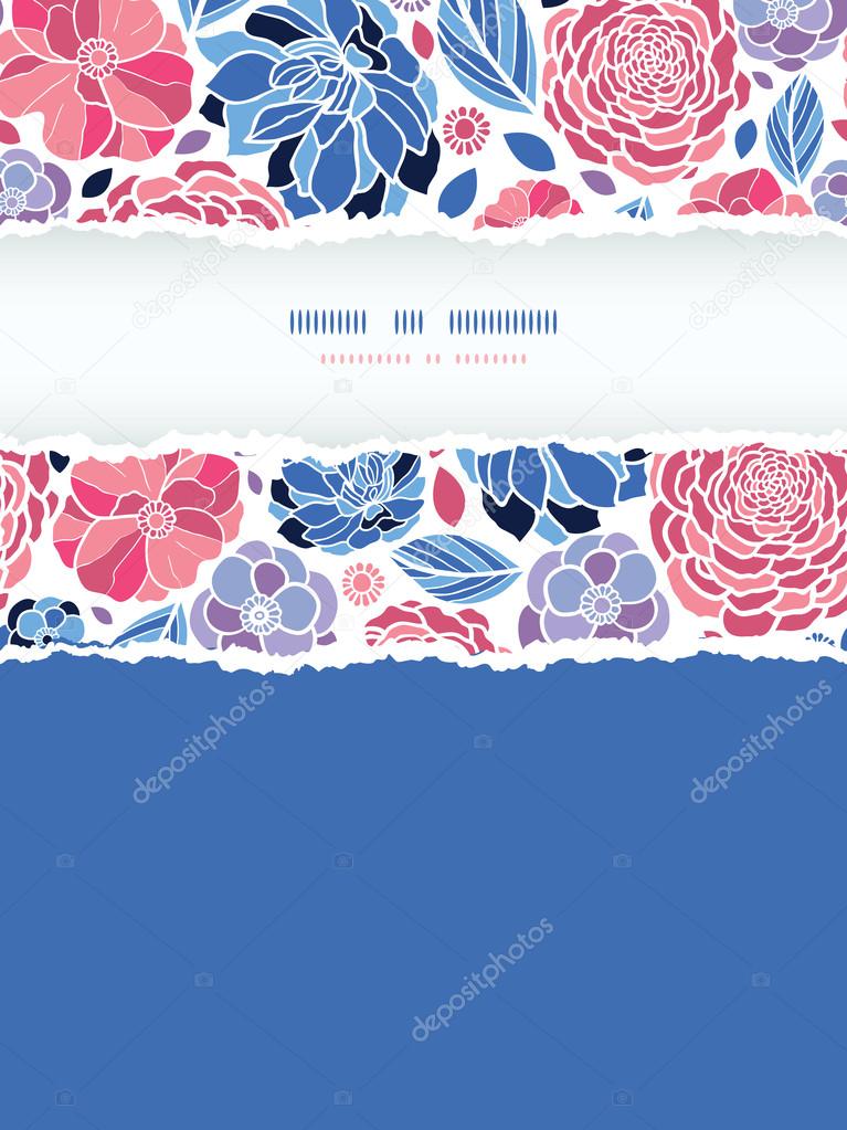 Summer flowers torn paper vertical seamless background Stock Vector by ...