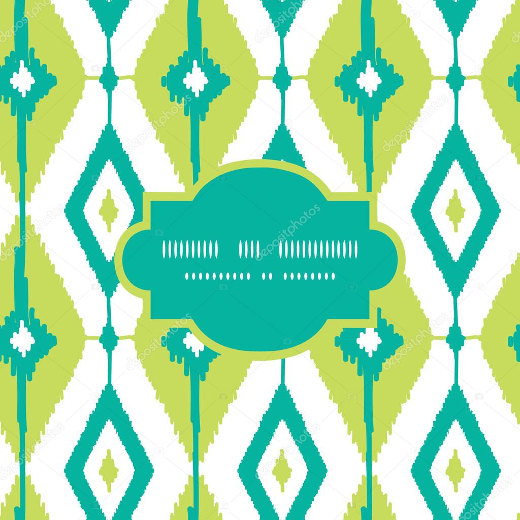 Emerald green ikat diamonds frame seamless patterns backgrounds Stock ...