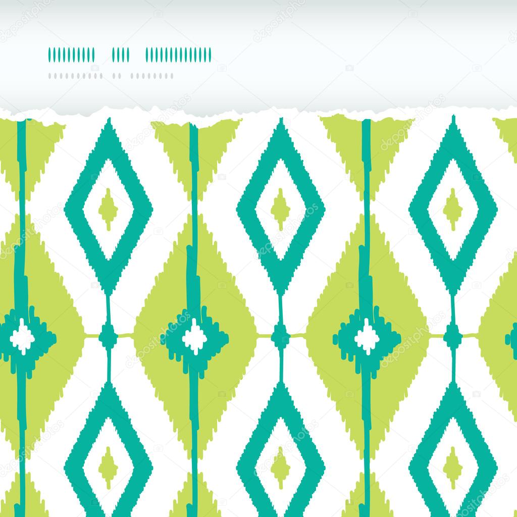 Emerald green ikat diamonds horizontal torn seamless patterns ...