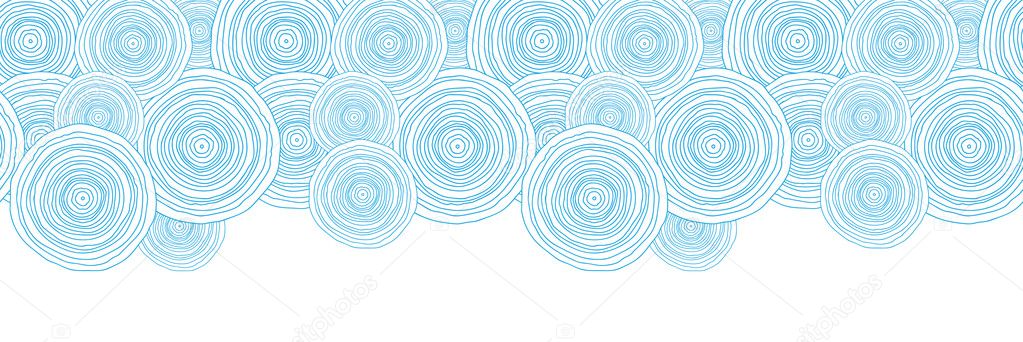 Doodle circle water texture horizontal border seamless pattern ...