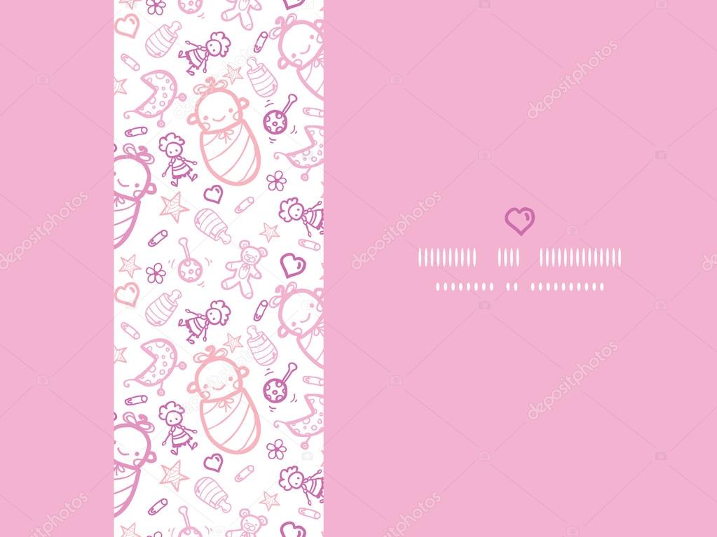 Baby girls horizontal frame seamless pattern background Stock Vector ...
