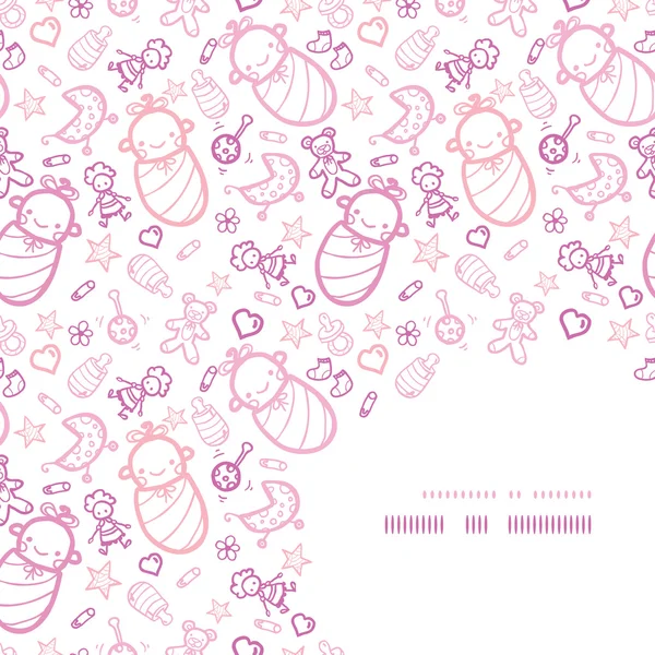 Baby girl pink vertical seamless pattern background border Stock Vector ...