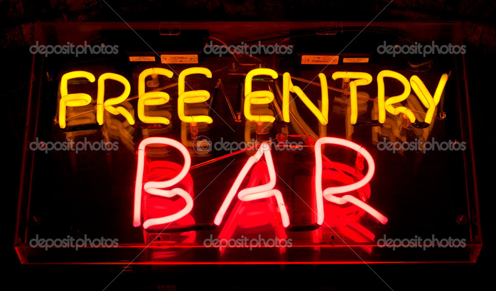 Free entry bar neon sign Stock Photo by ©sspice 14683383