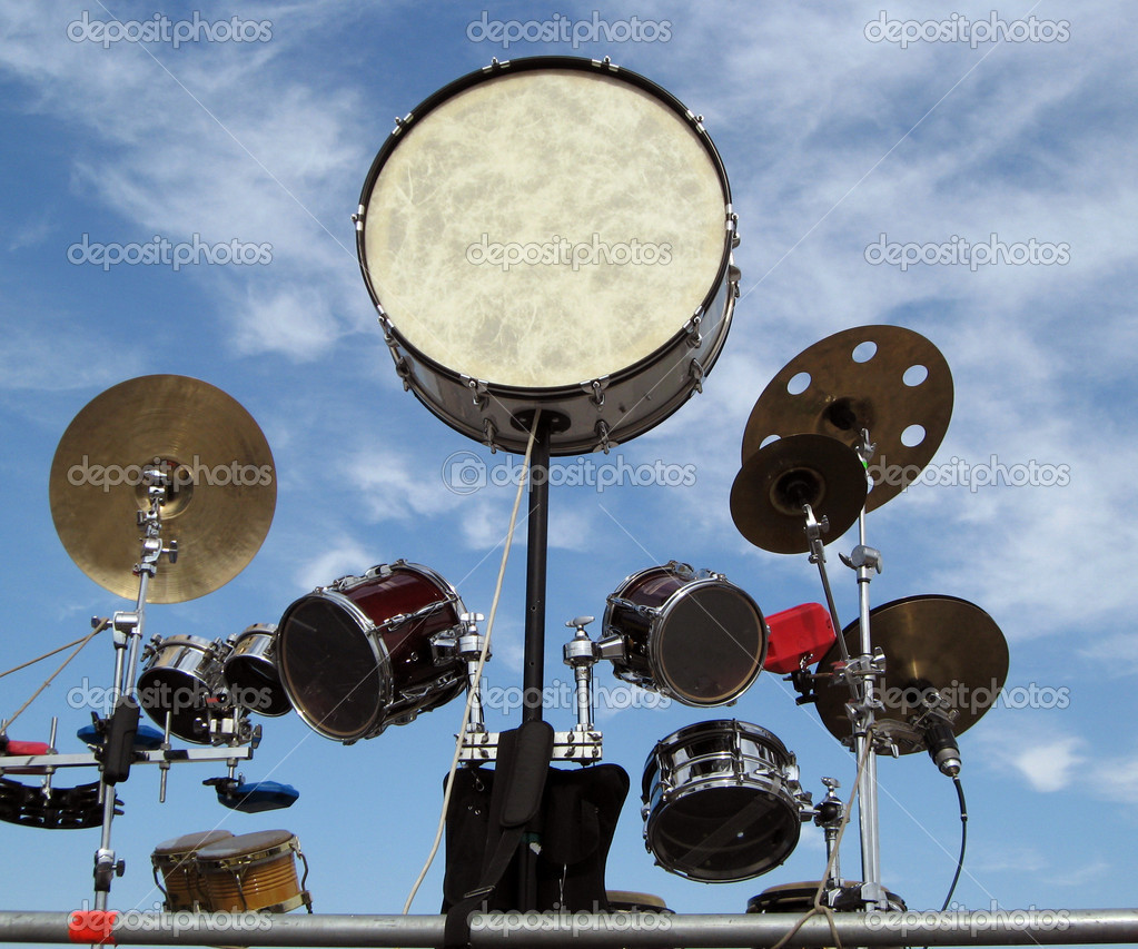 Empty stage with instruments ready for performance Stock Photo by ...