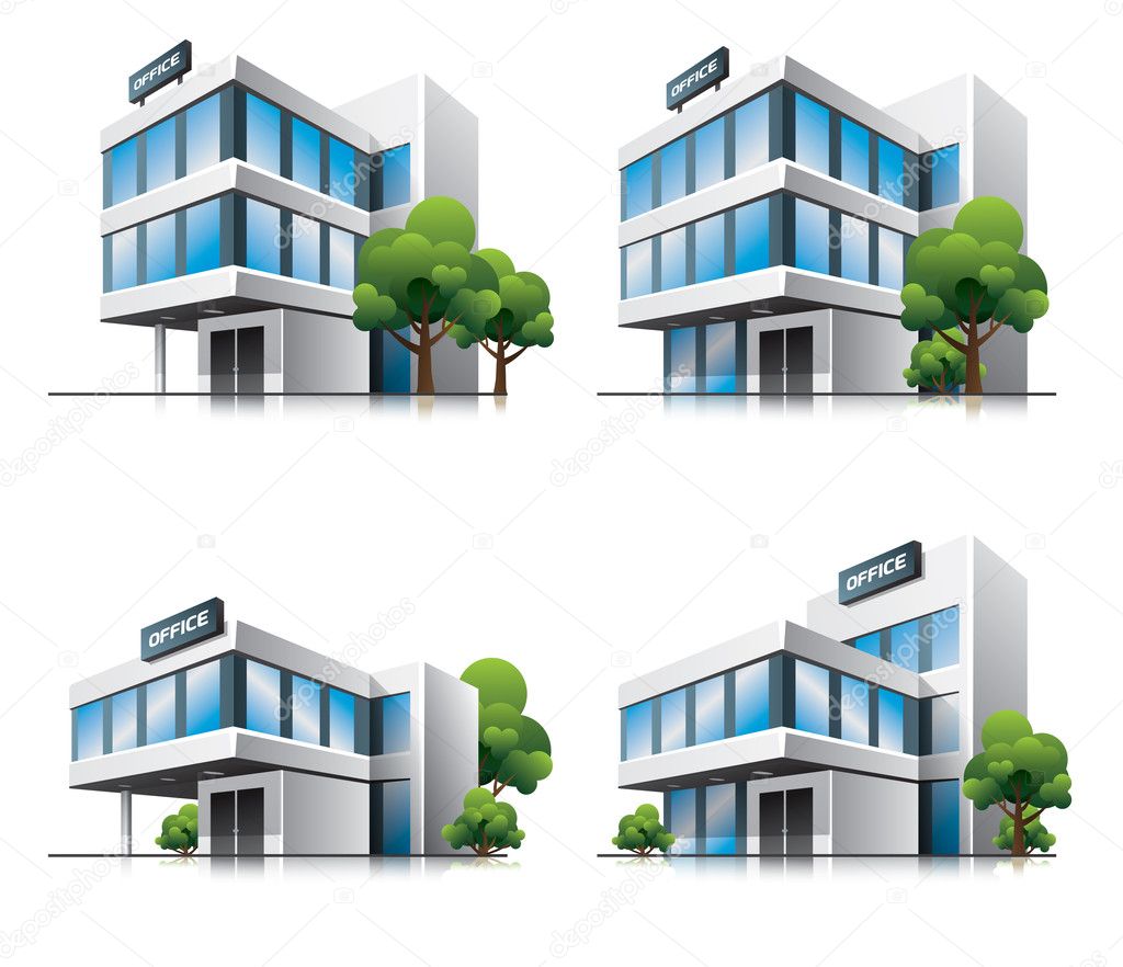 Office Building Cartoon Office Building Cartoon Vector Illustration