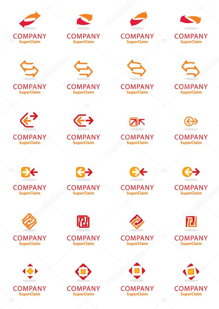 Conjunto de símbolos de flecha corporativa vector 2024