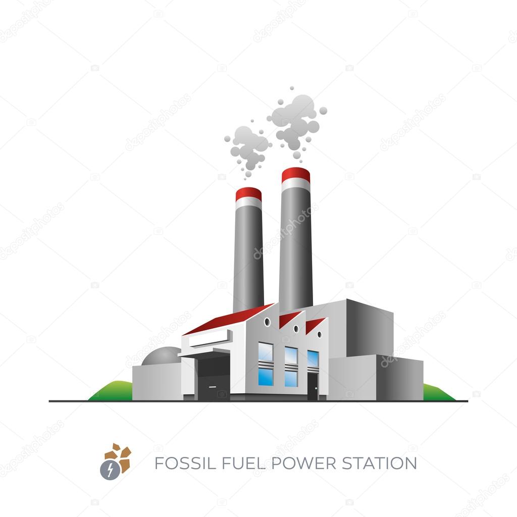 Fossil fuel power station Stock Vector Image by ©petovarga #44180275