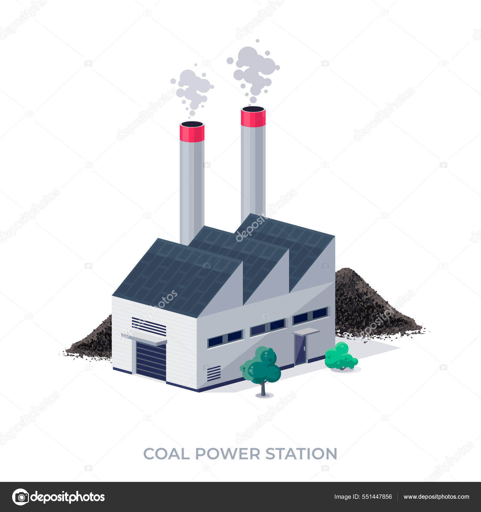 Cartoon Coal Power Plant