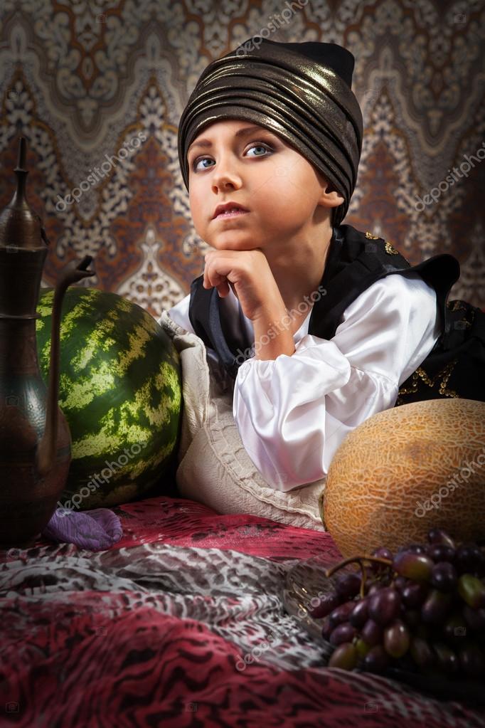 Little prince eastern fairytale portrait Stock Photo by ©solovyova 31299119