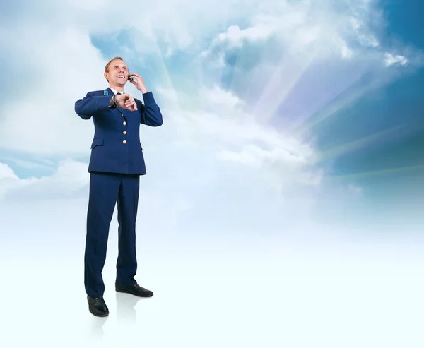 Young man in aviation uniform - Stock Image - Everypixel