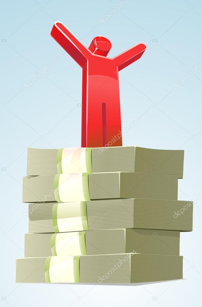 Stick Man Money Success Stock Vector Image by ©mikiekwoods #14669829