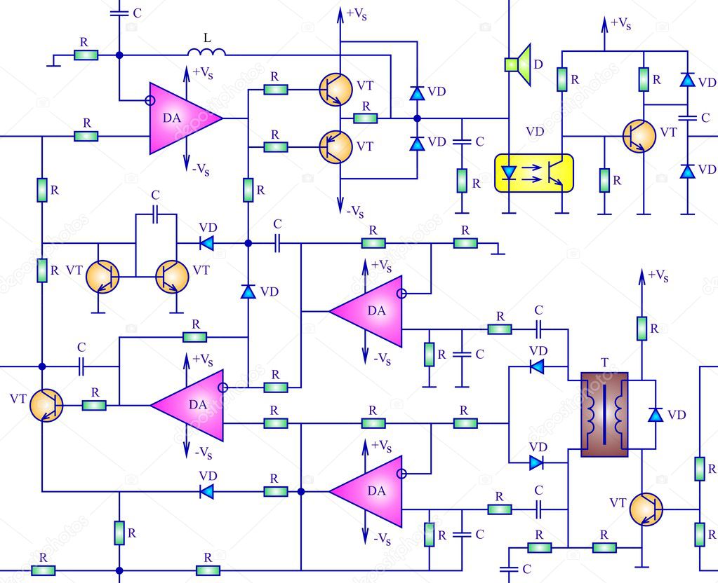 Color electronic circuit Stock Photo by ©pozitronov 14673697