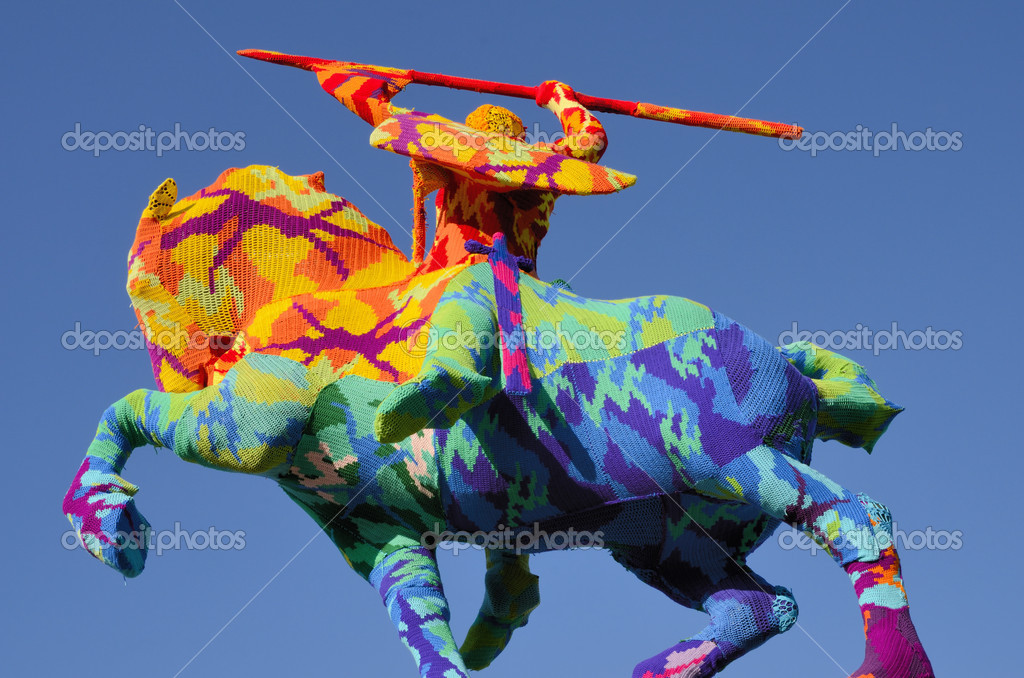 Colorful statue in crochet – Stock Editorial Photo © monysasi #34892603