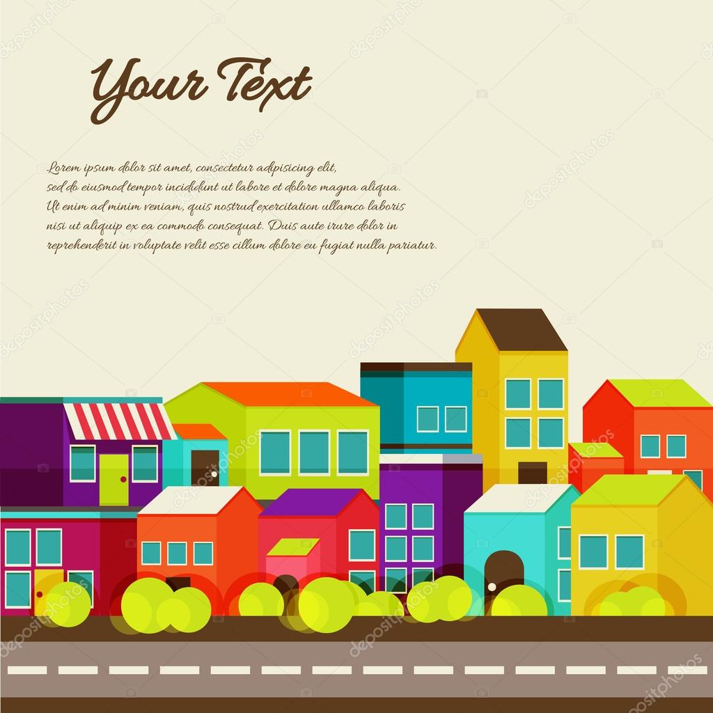 Vector cartoon town Stock Vector Image by ©Sabelskaya #43241203