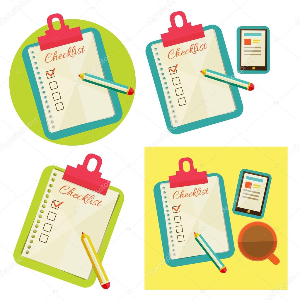 Vektorillustration. Checkliste Stock-Vektorbild von ©Sabelskaya 43817213
