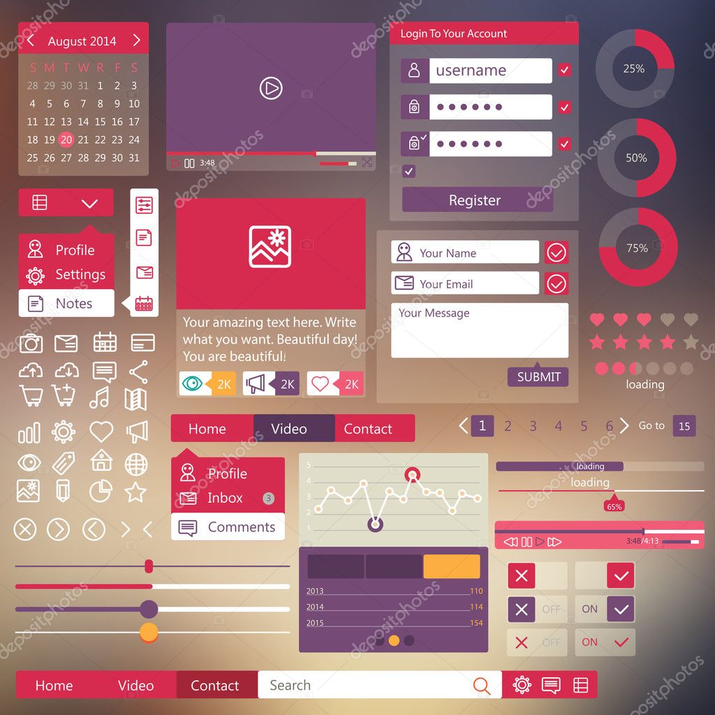 User interface flat design elements Stock Vector Image by ©Sabelskaya ...