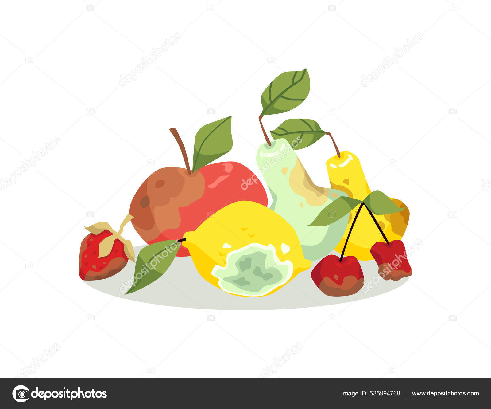 Rotten Fruit Cartoon