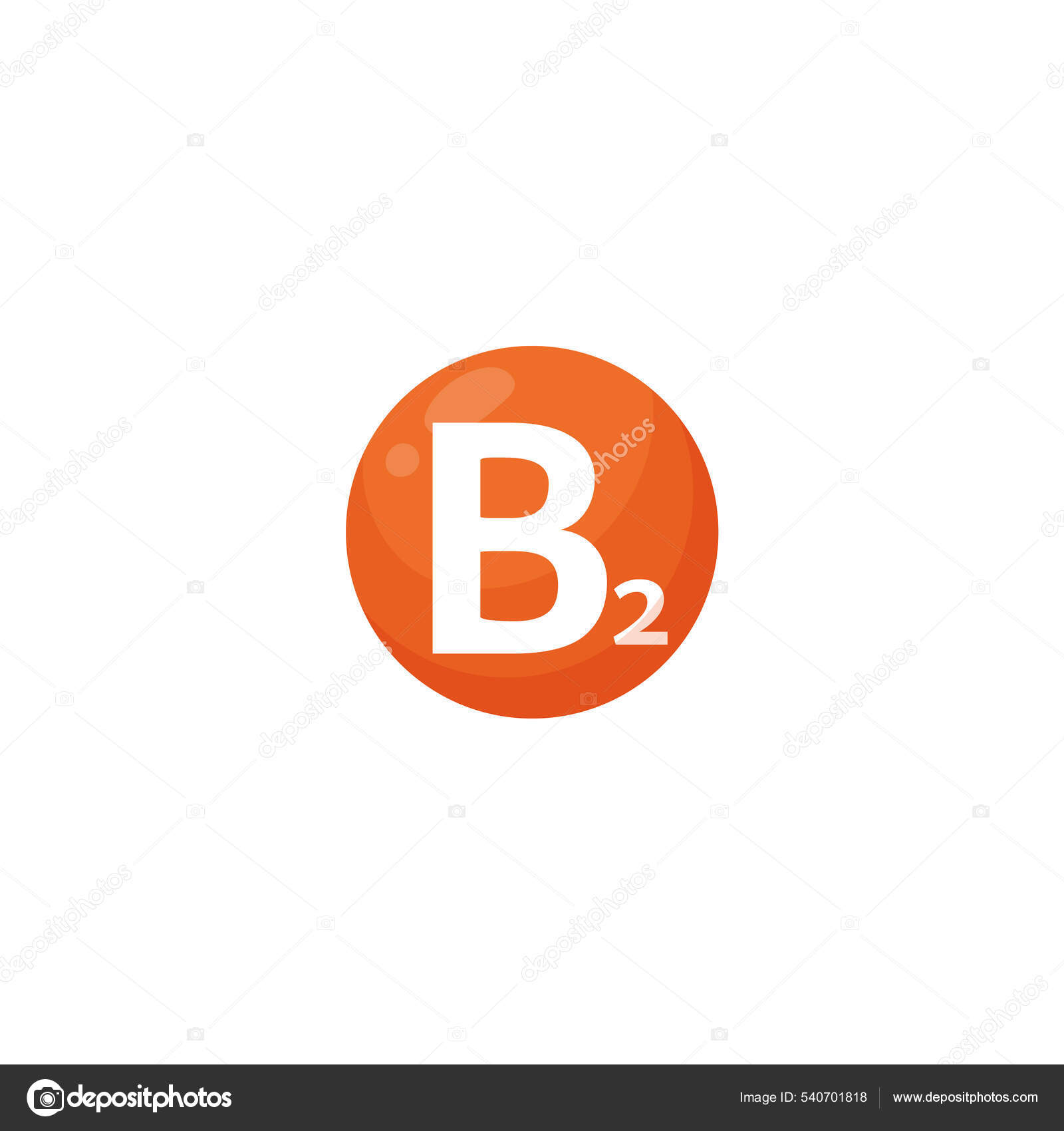 Vitamin B2 red circle vector icon. Vitamin B supplement, round capsule ...