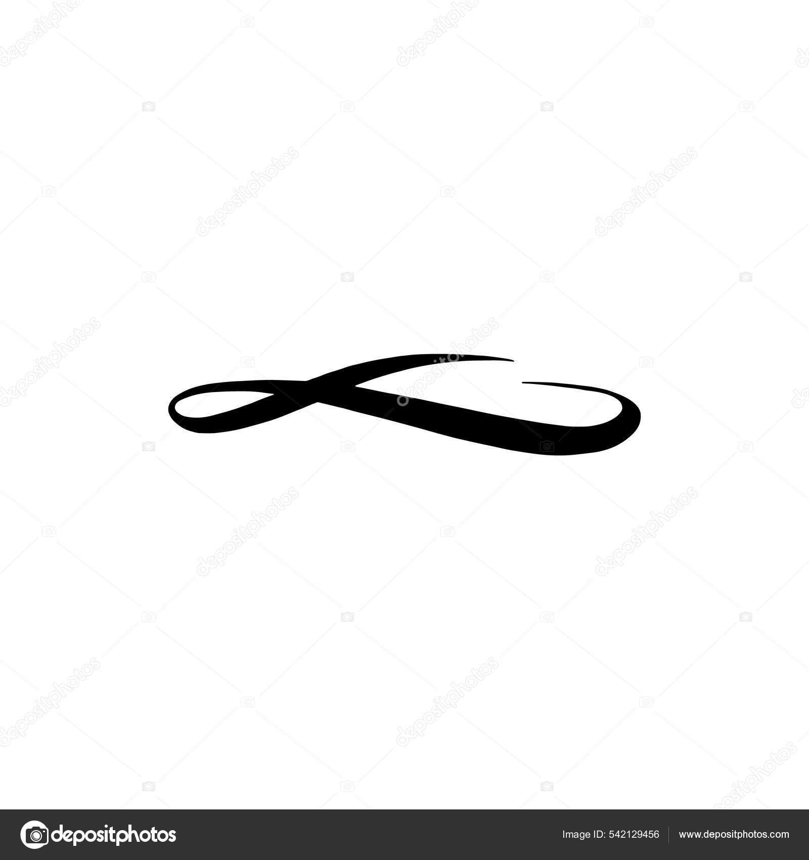 Handwritten curved underline lettering element, vector illustration ...