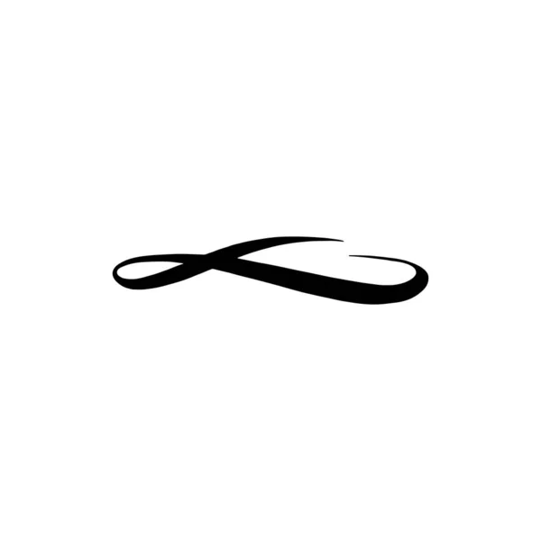 Handwritten curl or feather stroke underline vector illustration ...