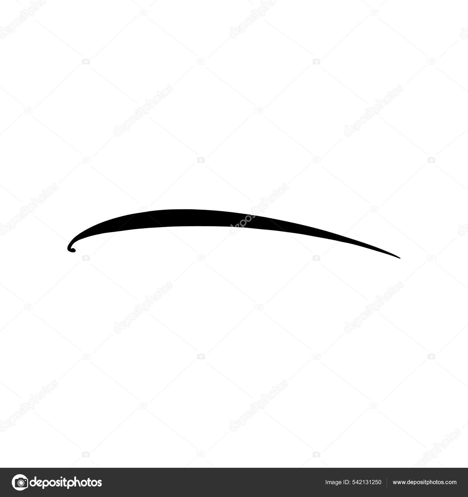 Huruf tangan elemen tipografi garis bawah, ilustrasi vektor diisolasi ...