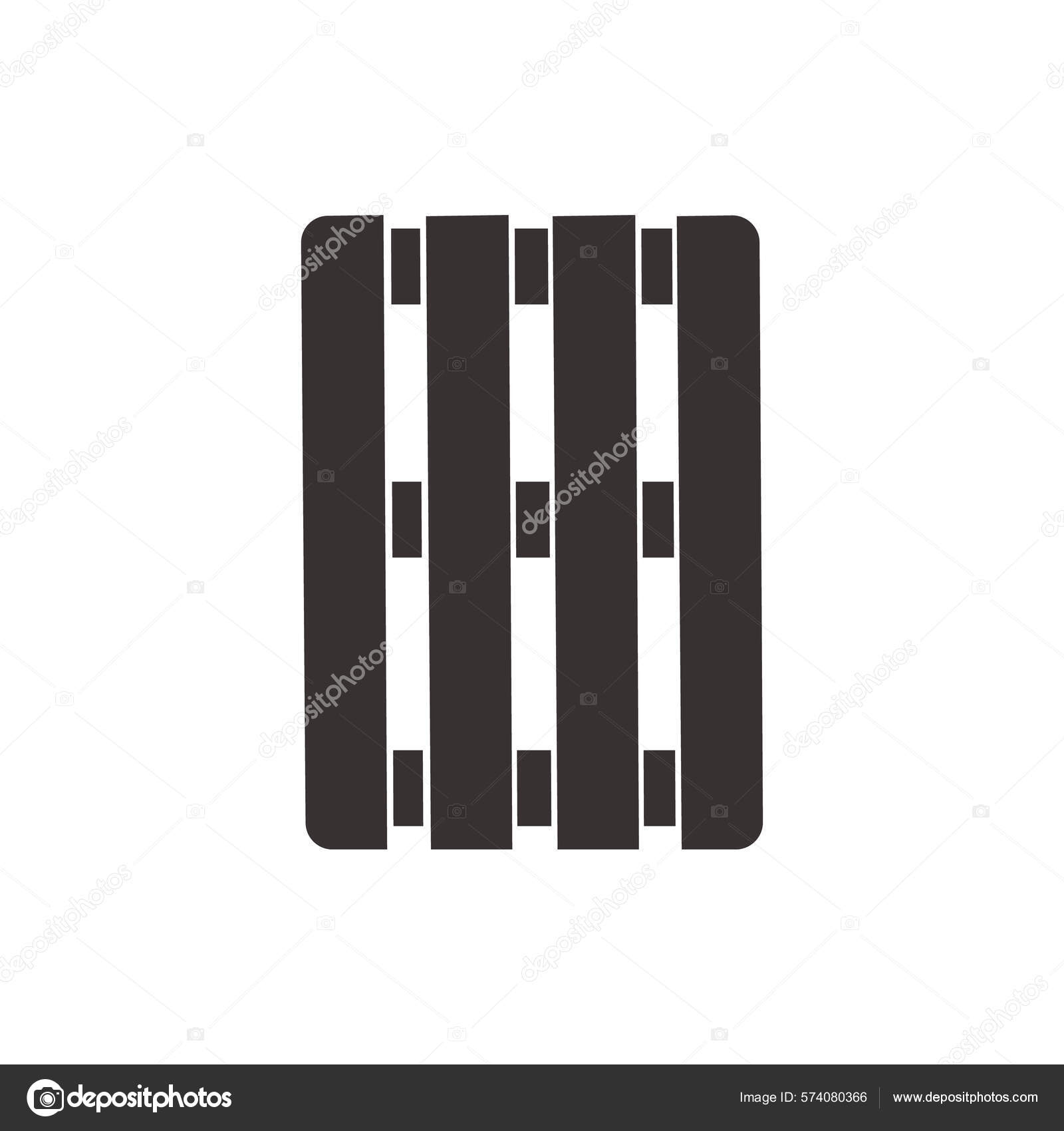 Wood Pallet Top View Flat Vector Illustration Black Silhouette Wooden ...