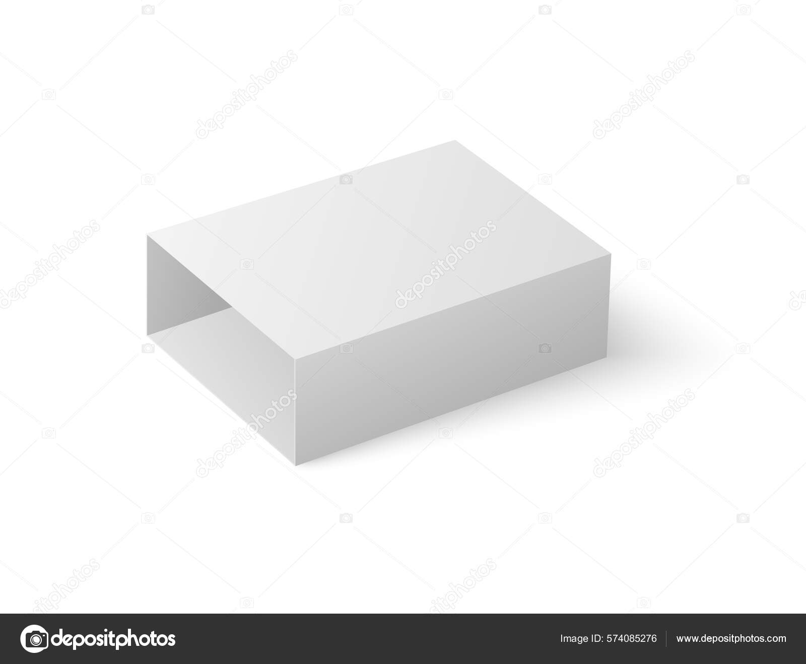 White Open Box Slider Mockup Template White Background Vector Realistic ...
