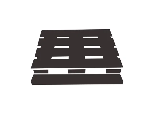 Wood Pallet Top View Flat Vector Illustration Black Silhouette Wooden ...