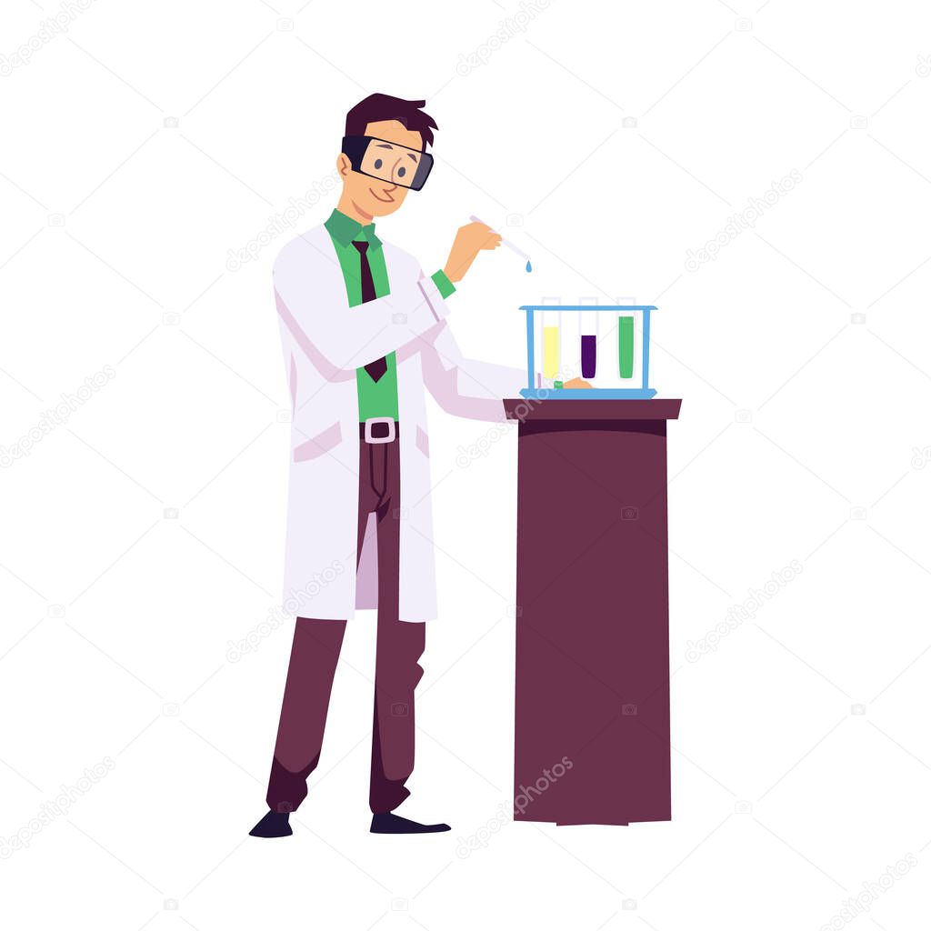 Científico agrónomo que investiga o experimenta con tubos de ensayo de ...