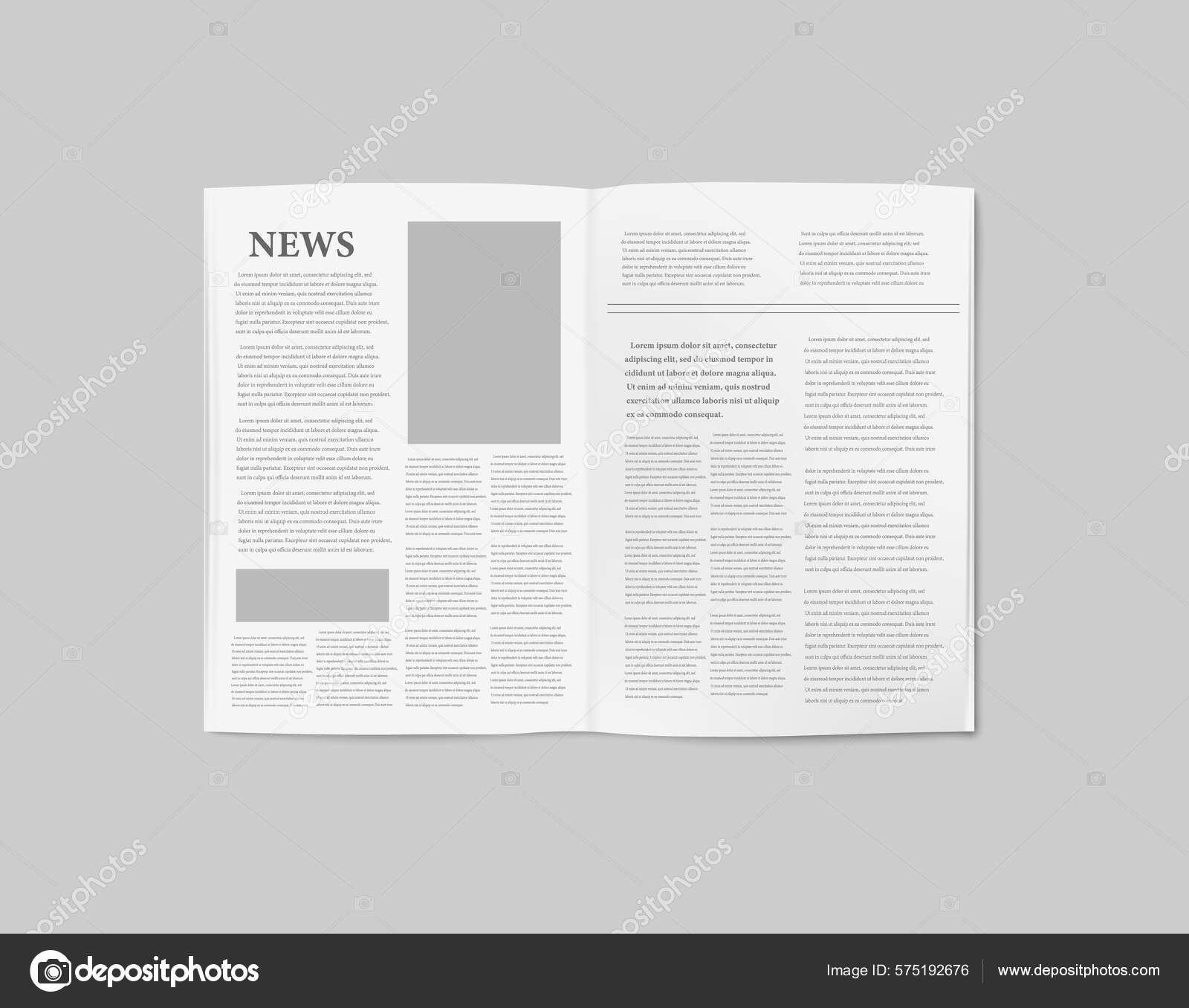 Plantilla Una Difusión Noticias Papel Periódico Ilustración Vectorial ...