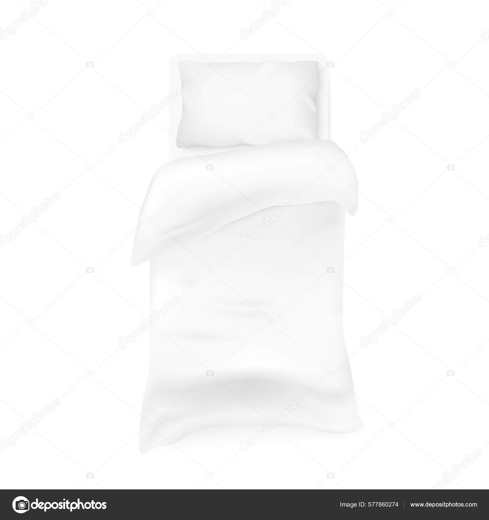 Single Bed Linen Template Realistic Vector Illustration Isolated White ...