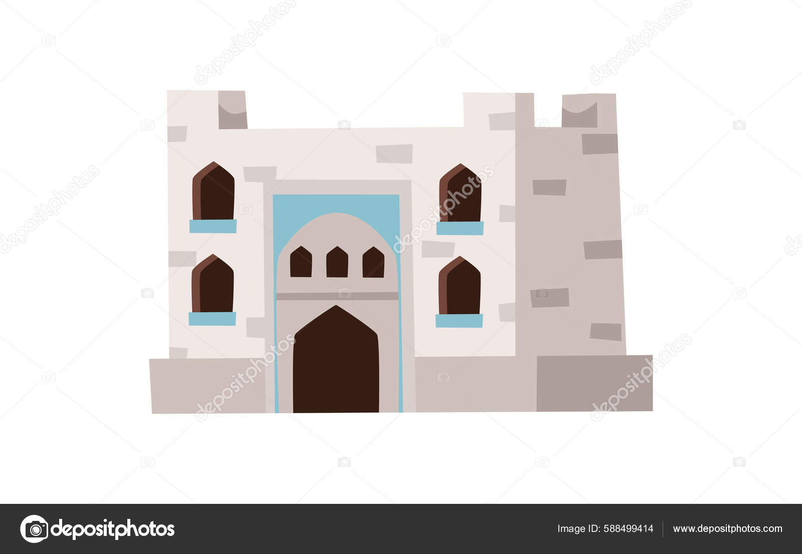 Middle Eastern Arabian Castle Towers Gates Arabian Houses Architecture ...