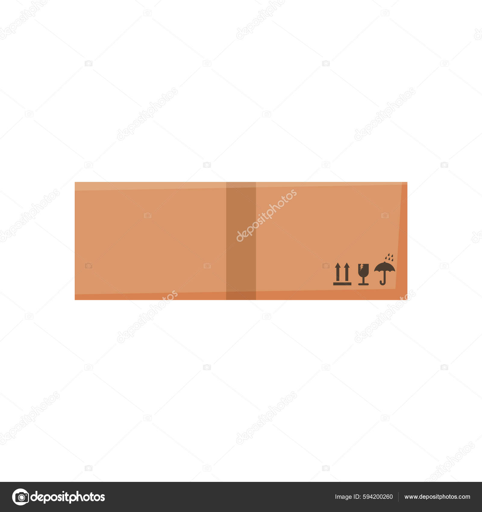 Parcel Mail Box Cartoon Icon Symbol Flat Vector Illustration Isolated ...