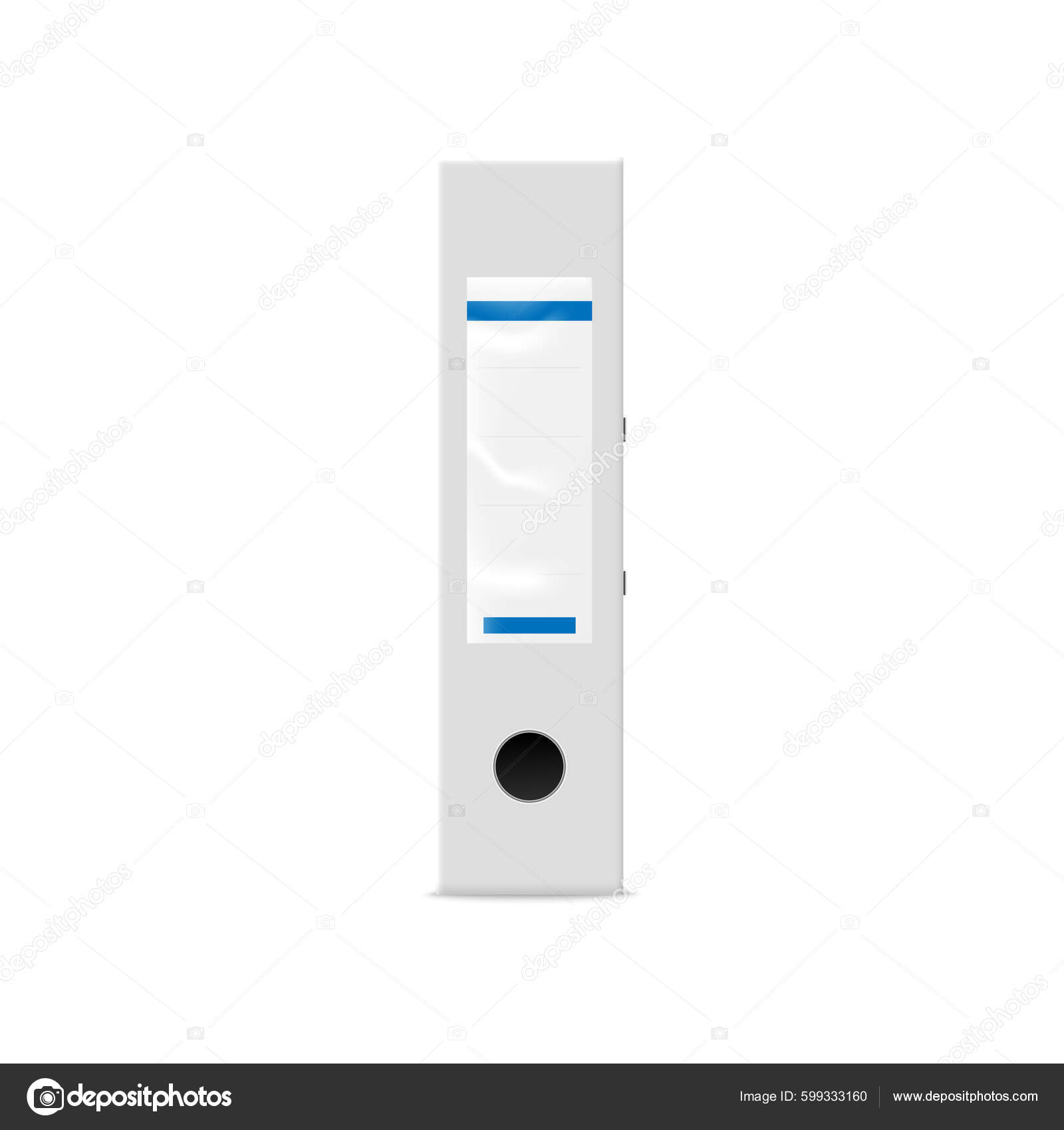 White Realistic Standing Ring Binder Vector Illustration Isolated White ...