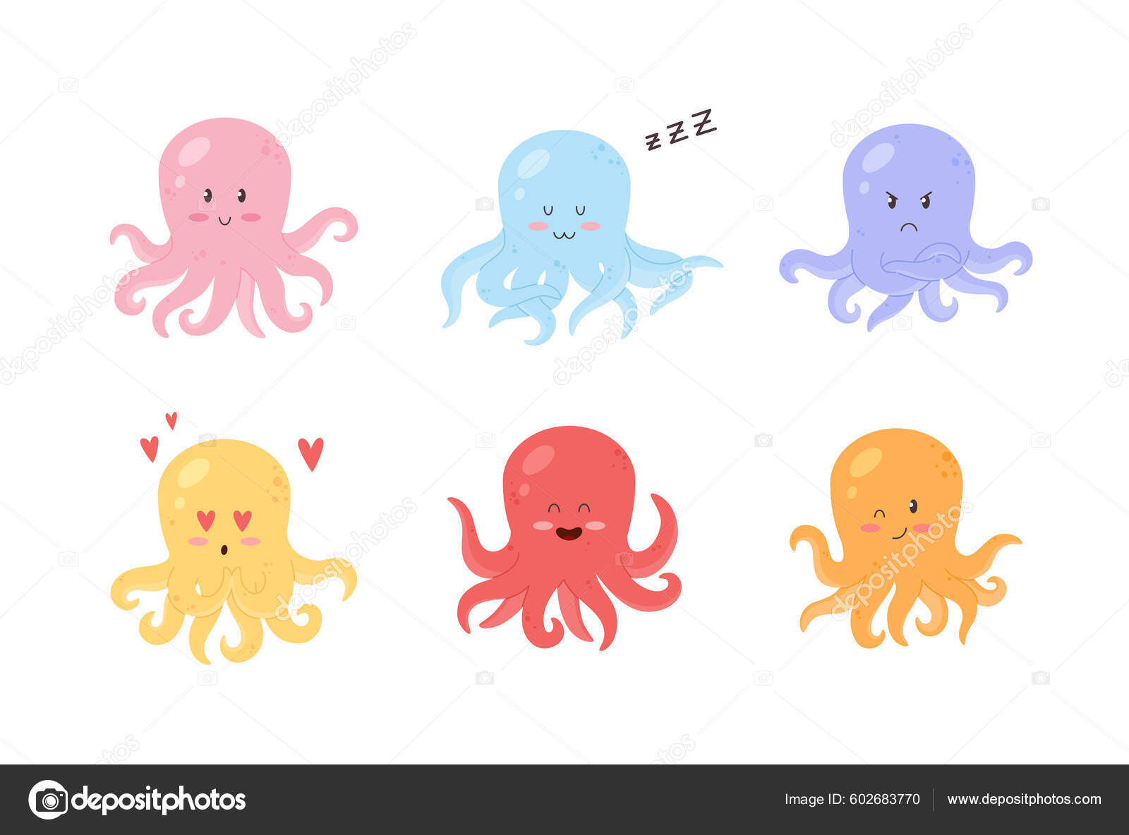 Cute Cartoon Octopus Cute Cartoon Octopus Drawing High Res Vector