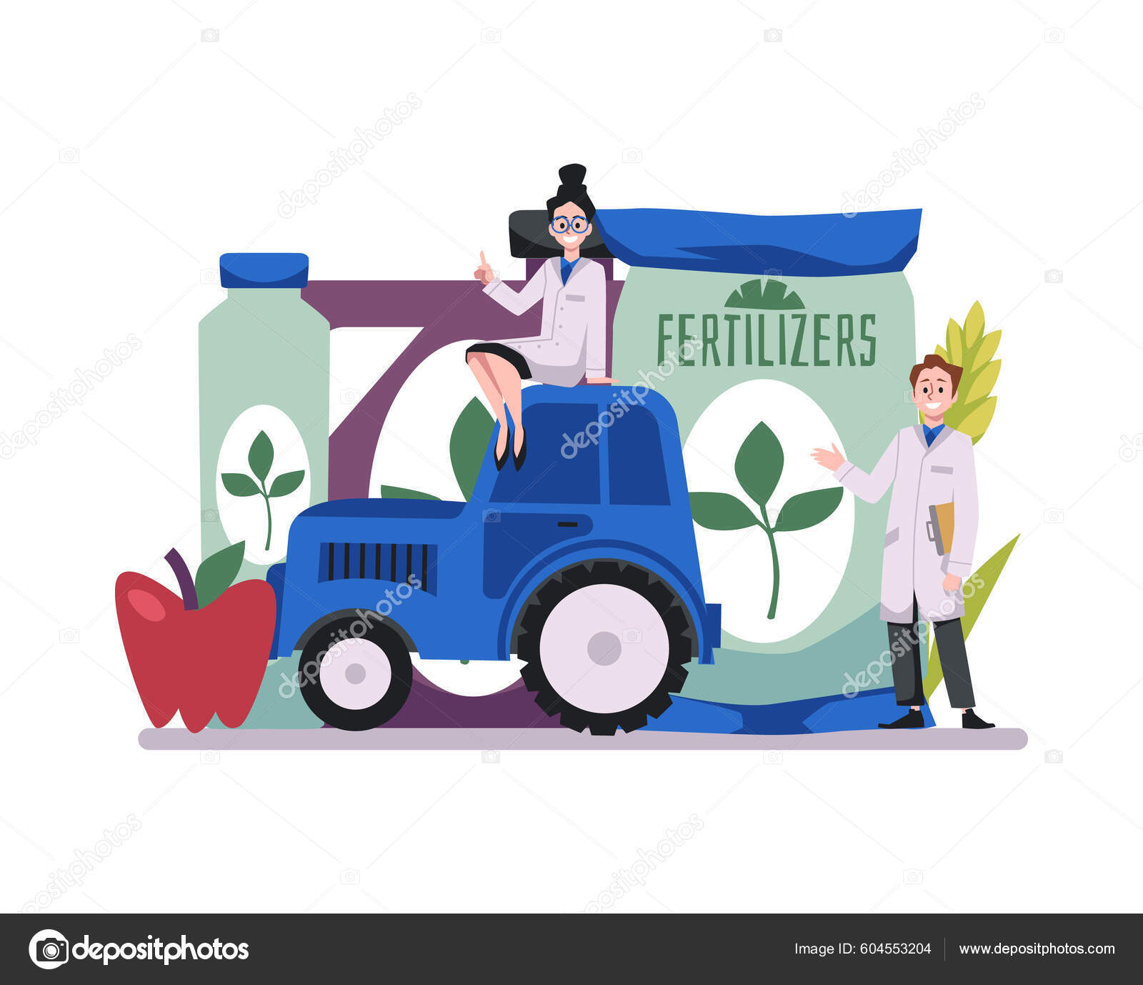 Chemical Agricultural Industry Banner Design Fertilizer Production Flat ...