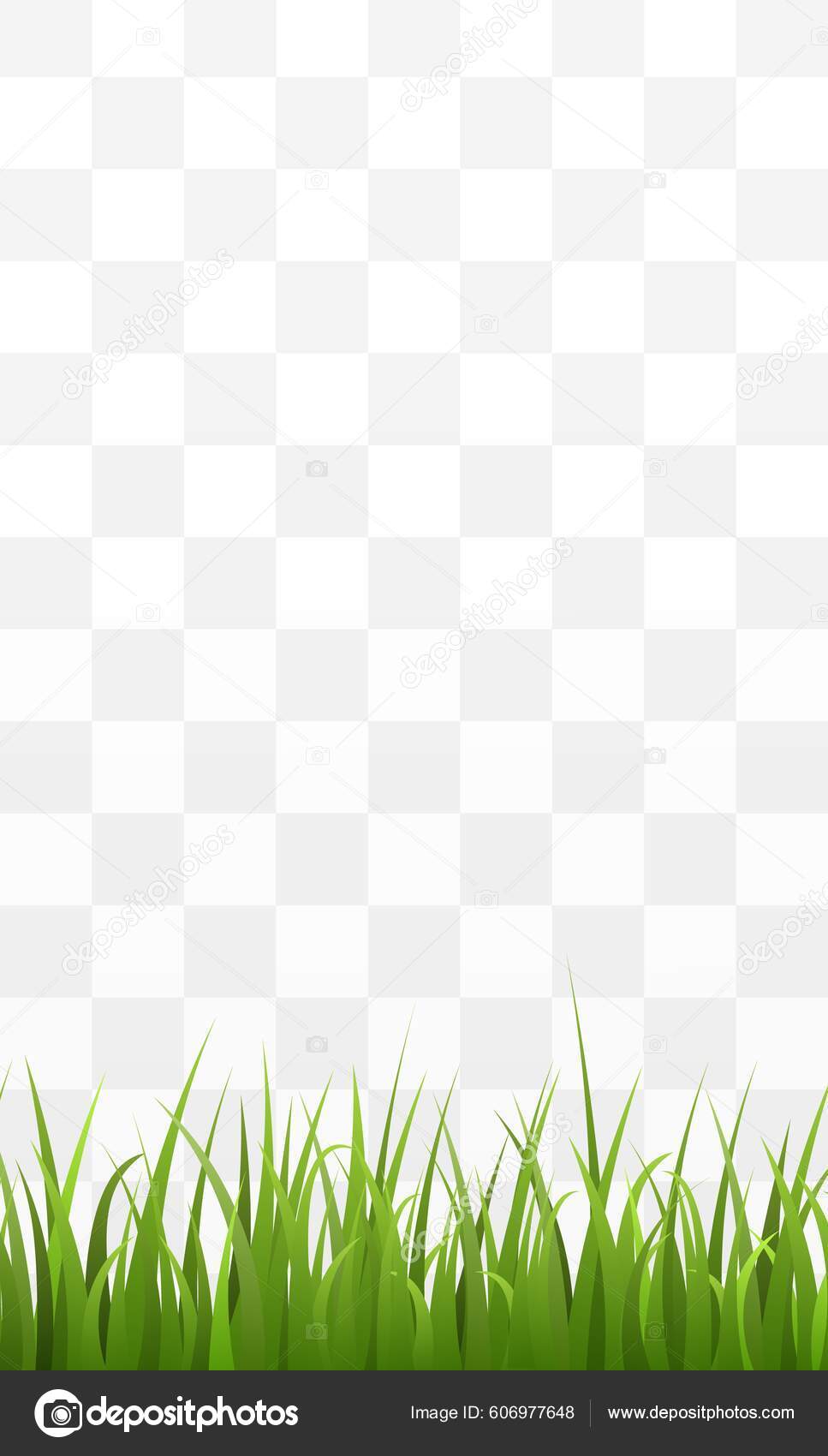 Seamless Green Grass Border Design Flat Style Vertical Vector ...