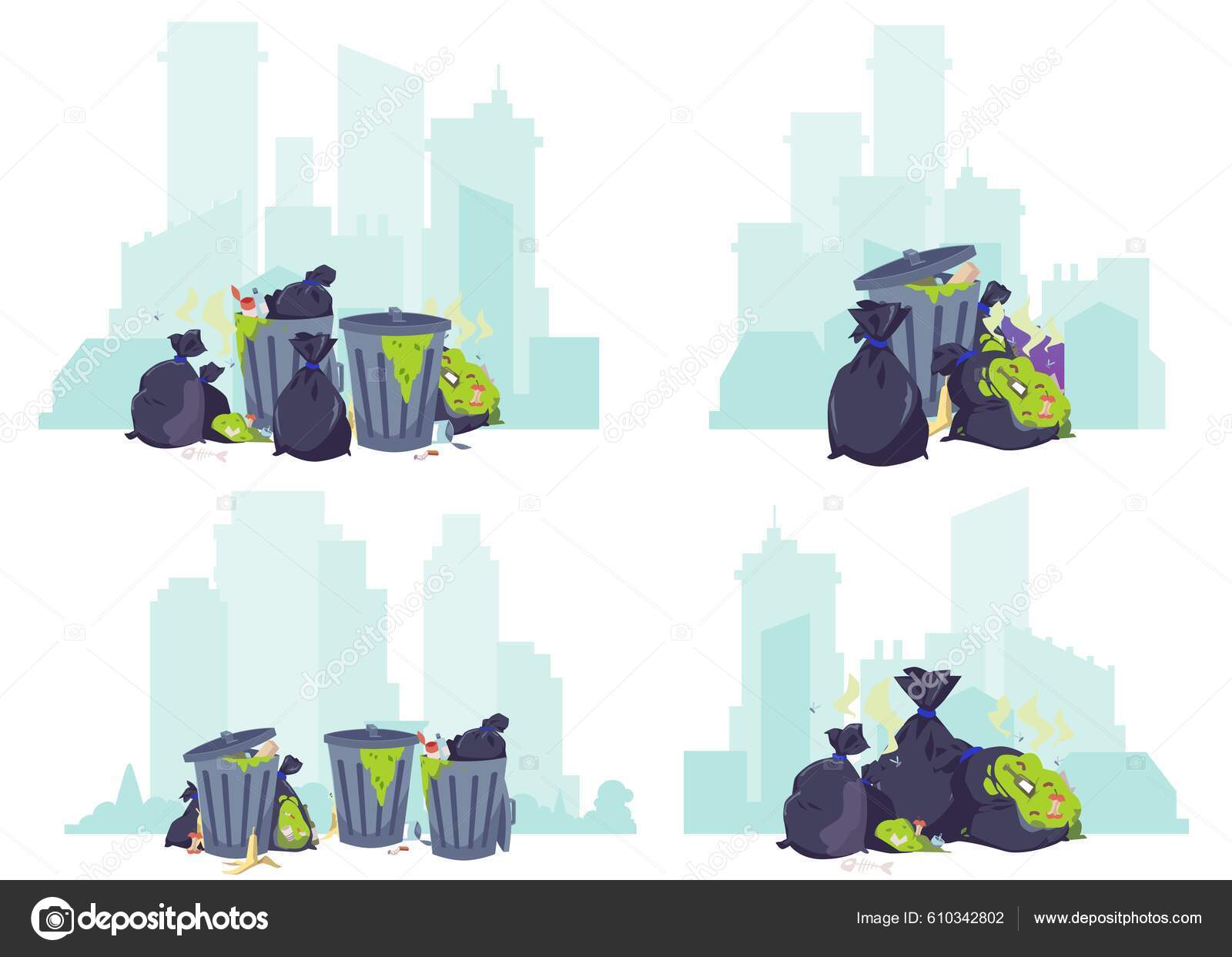 City Dump Full Rotting Decaying Garbage Overflowing Garbage Containers ...