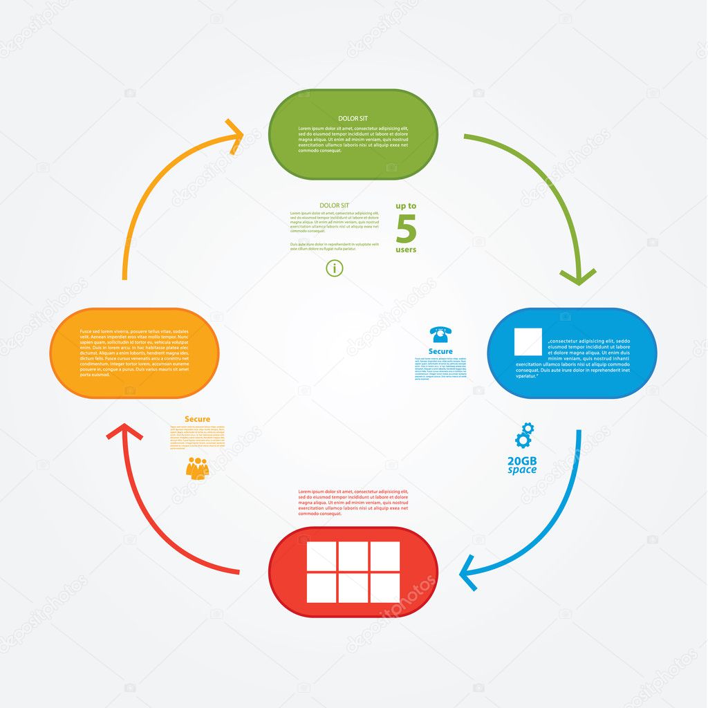 Vector template. Colorfully plan, tutorial or presentation. Crea Stock ...