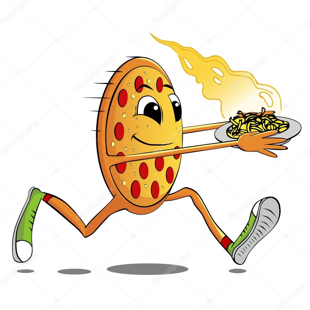 Running pizza Stock Vector by ©HaeMu 36122959