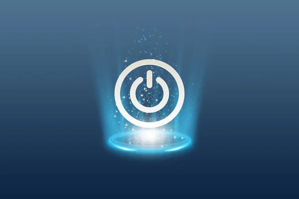 glowing neon power button icon, concept illustration isolated on ...