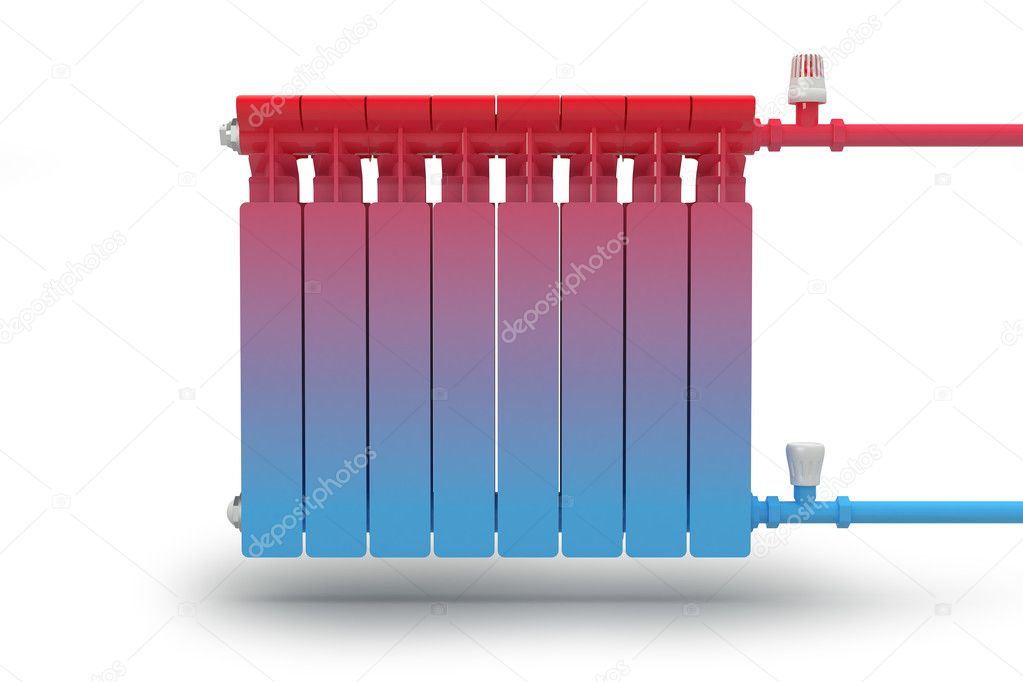 The circulation of heat flow in the radiator heating system. — Stock ...