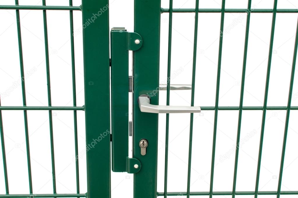 Metal gate with lock Stock Photo by ©siebenla 19392513