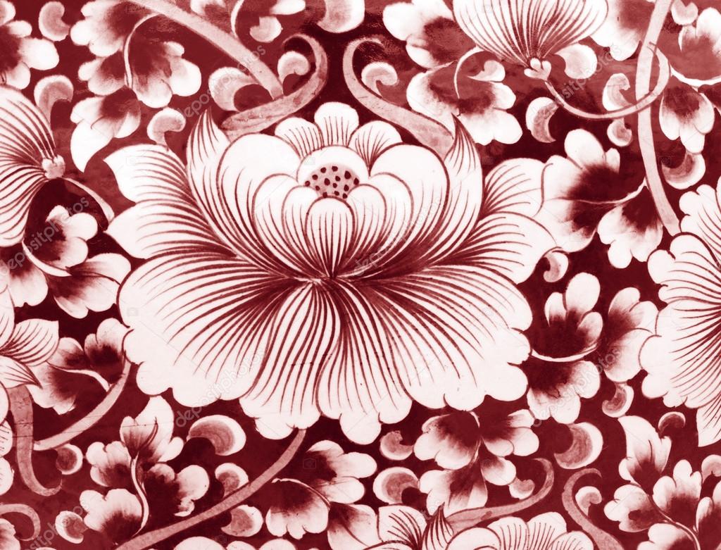 Ceramic surface background with flowers. Stock Photo by ©scenery1 50229927